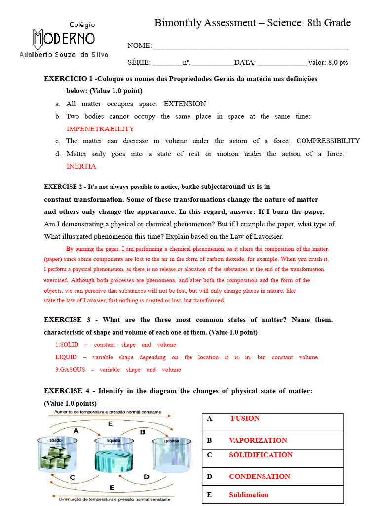 BI-MONTHLY TEST 9TH GRADE | PDF | Boiling | Evaporation