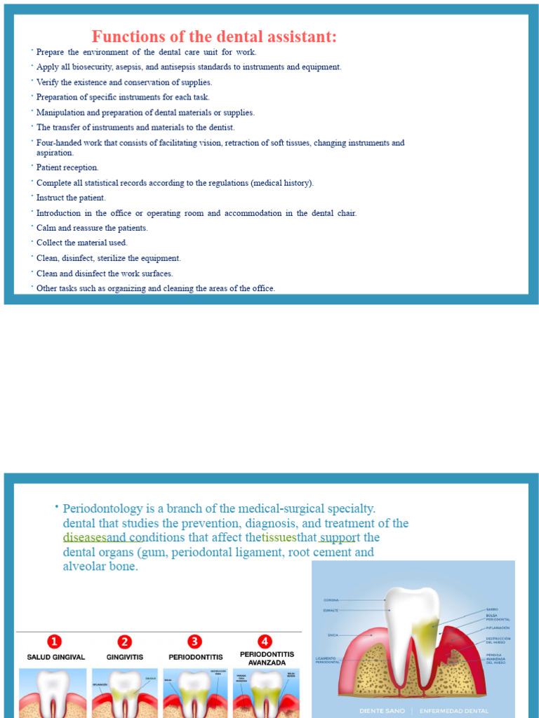 Functions of The Dental Assistant | PDF | Periodontology | Surgical Suture