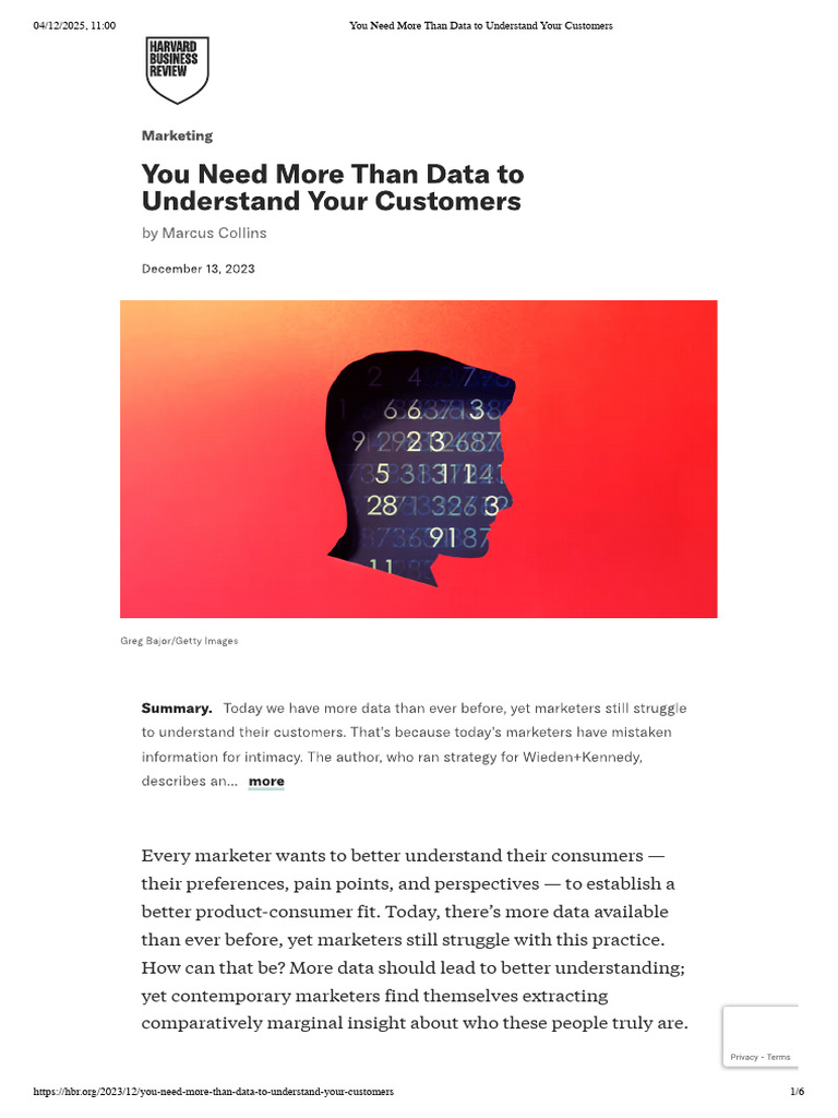 Understanding Customers Beyond Data | PDF | Marketing | Data
