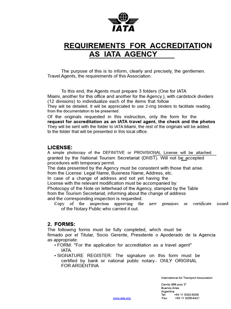 IATA Agency Accreditation Requirements | PDF | Letter Of Credit