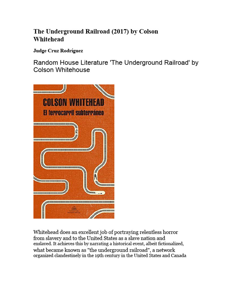 The Underground Railroad by Colson Whitehead | PDF