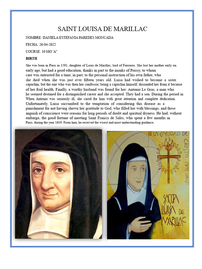 Saint Louise de Marillac | PDF | Catholic Church