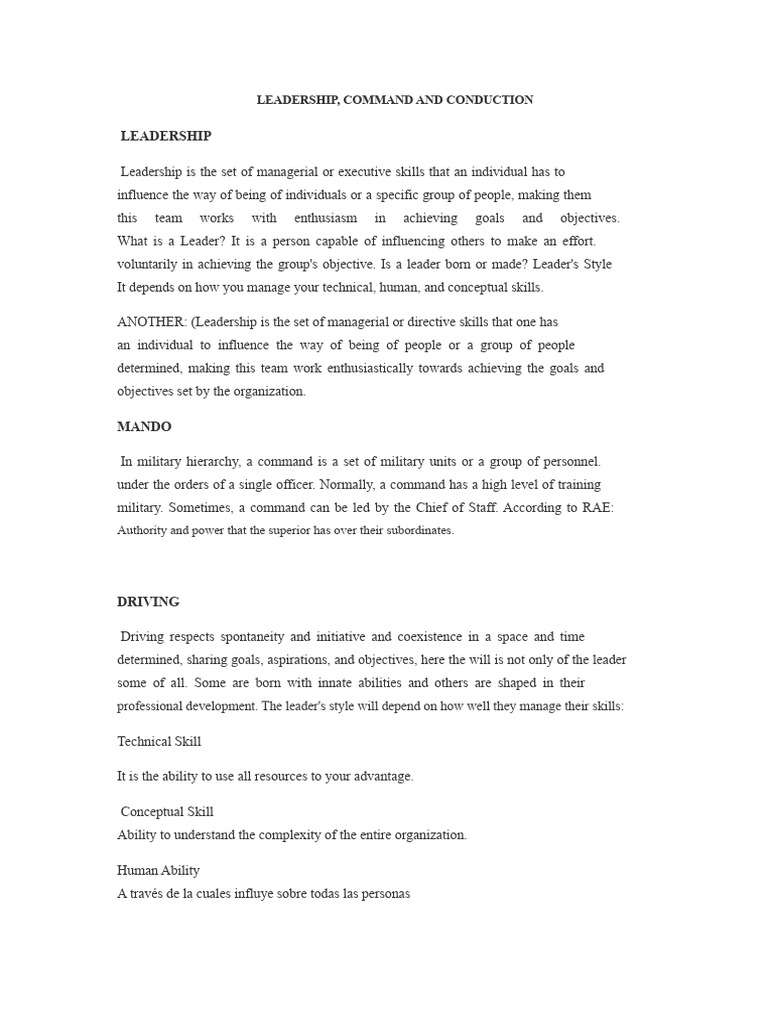 Leadership and Command Dynamics | PDF | Leadership | Motivation