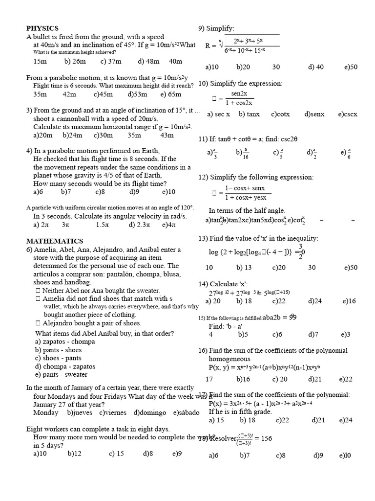 mock exam NATIONAL UNIVERSITY OF THE PERUVIAN AMAZON 2018.docx | PDF ...