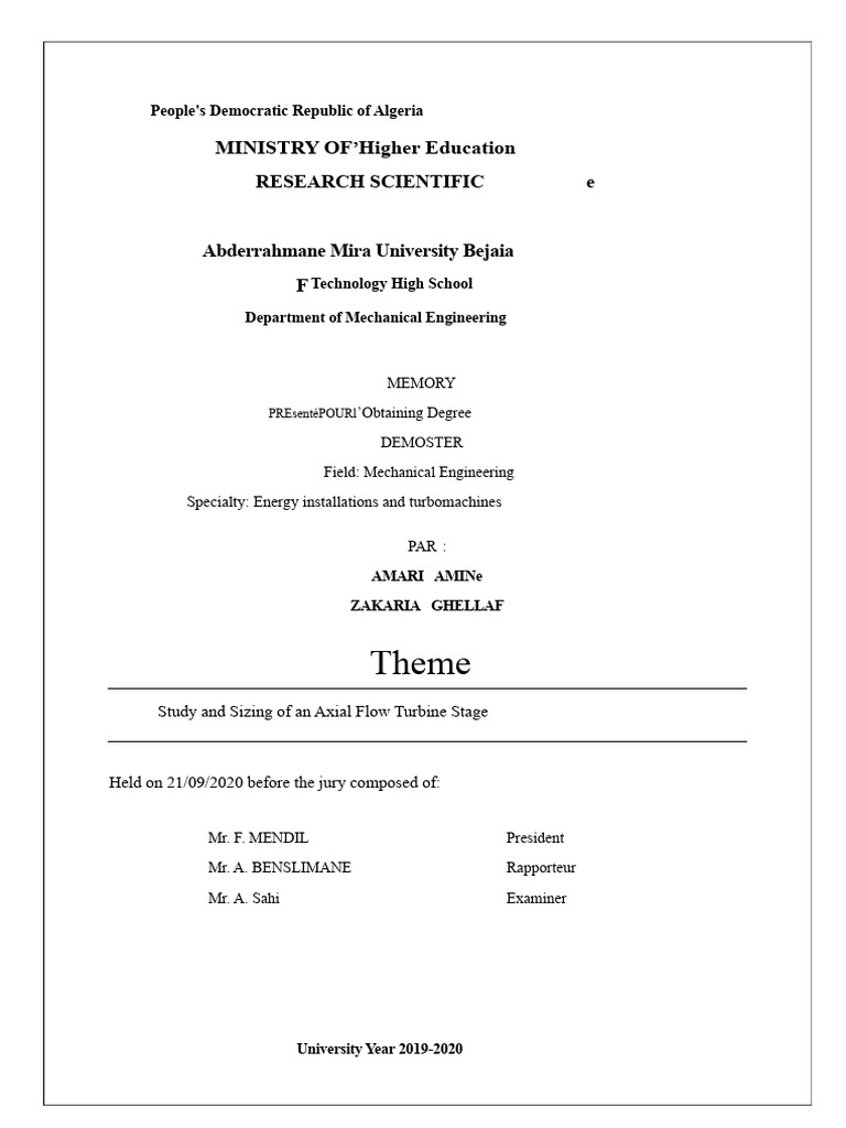 Axial Flow Turbine Stage Study Report | PDF | Turbine | Gas Turbine