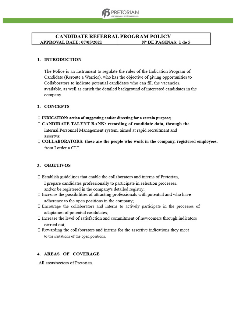 CANDIDATE NOMINATION POLICY | PDF | Recruitment | Human Resources