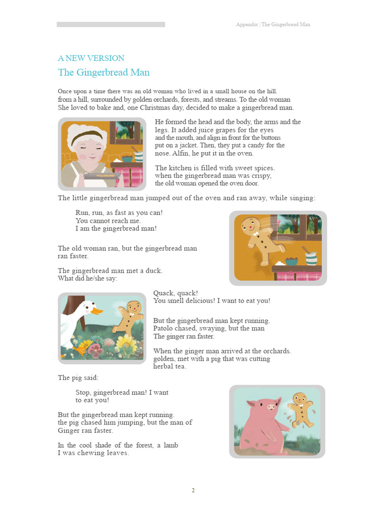 The little gingerbread man version 2 | PDF | Gingerbread