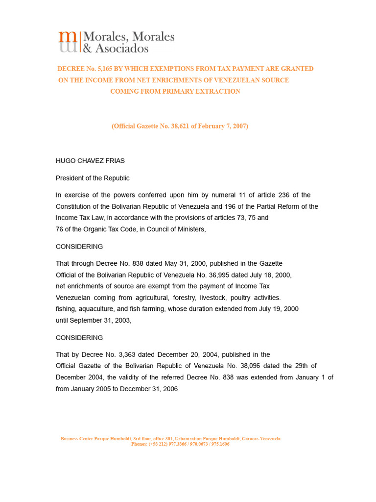 Tax Exemptions for Venezuelan Agriculture | PDF | Taxes | Tax Exemption