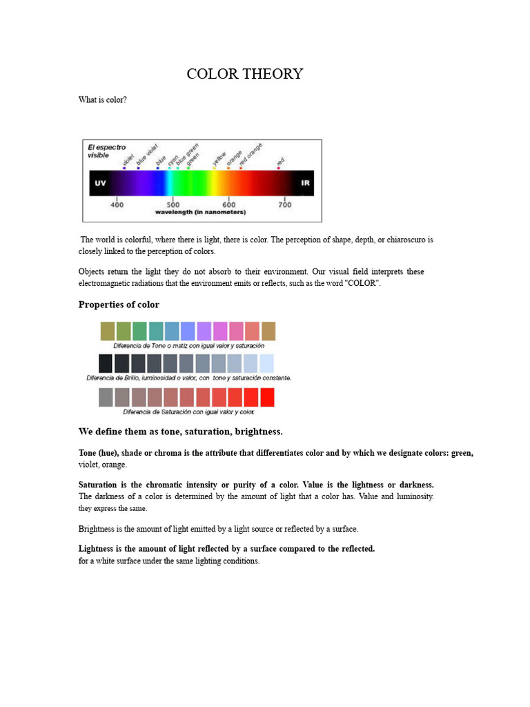 COLOR THEORY. Hue, Tint or Chroma Is The Attribute That Differentiates ...