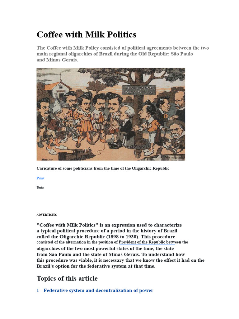 Coffee With Milk Politics | PDF | Government | Political Science