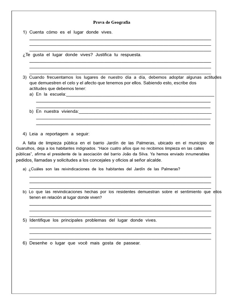 Reflexiones sobre el lugar donde vives | PDF