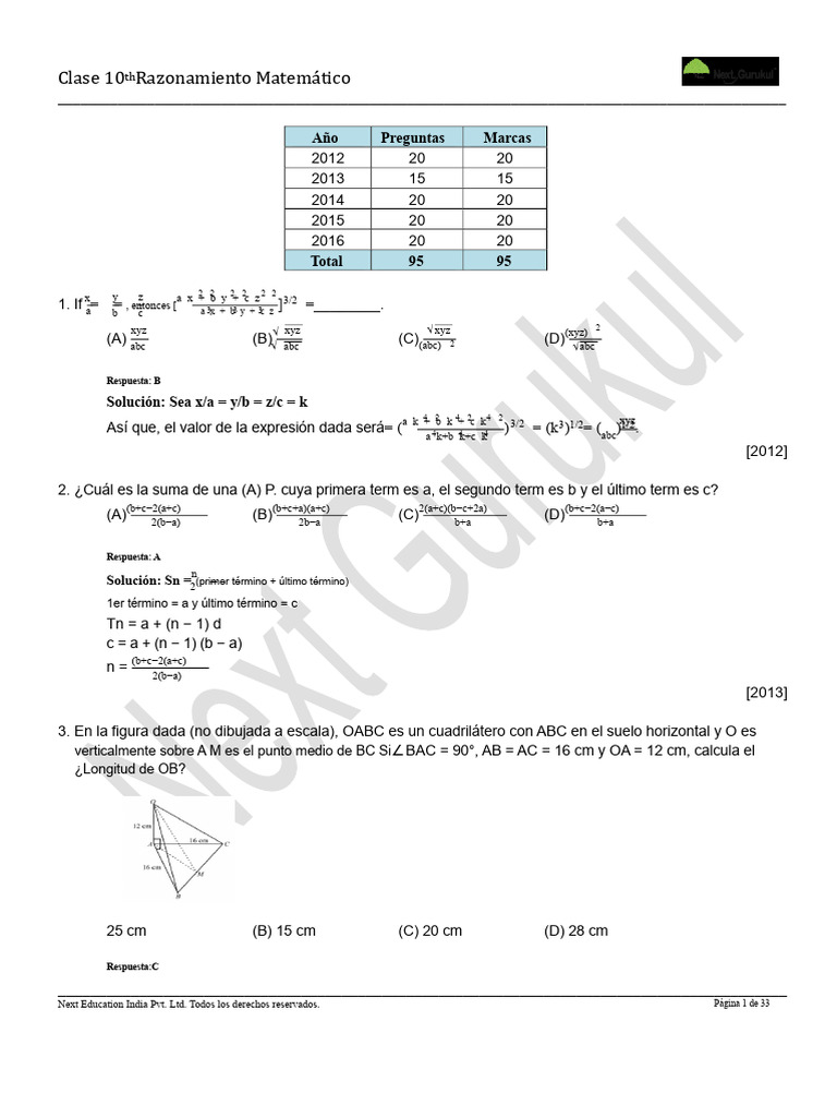 Papers de Práctica de Razonamiento Matemático para la Olimpiada de ...