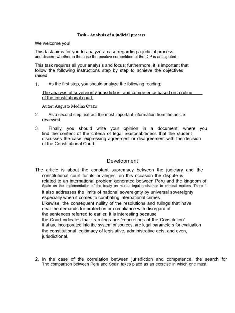 Judicial Process Analysis: Peru vs. Spain | PDF | Crimes | Crime & Violence