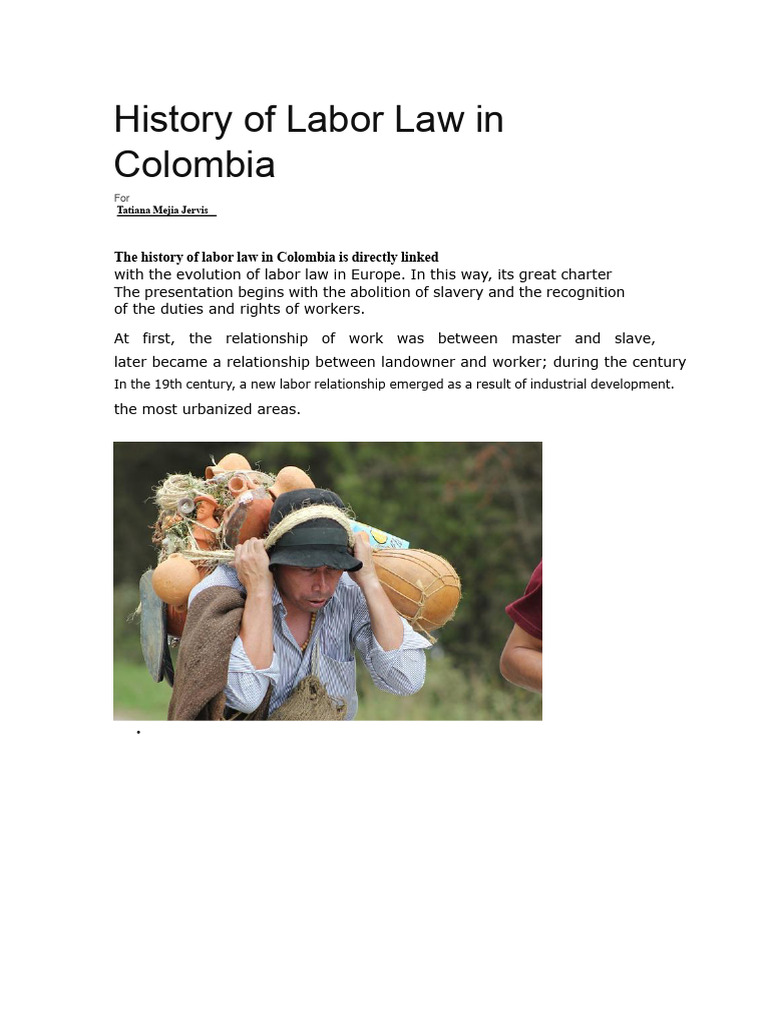 History of Labor Law in Colombia | PDF | Labour Law | Employment