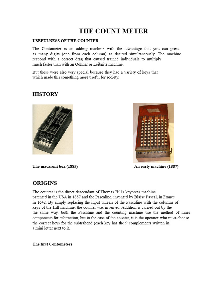 THE COUNTER METER | PDF | Equipment | Machines
