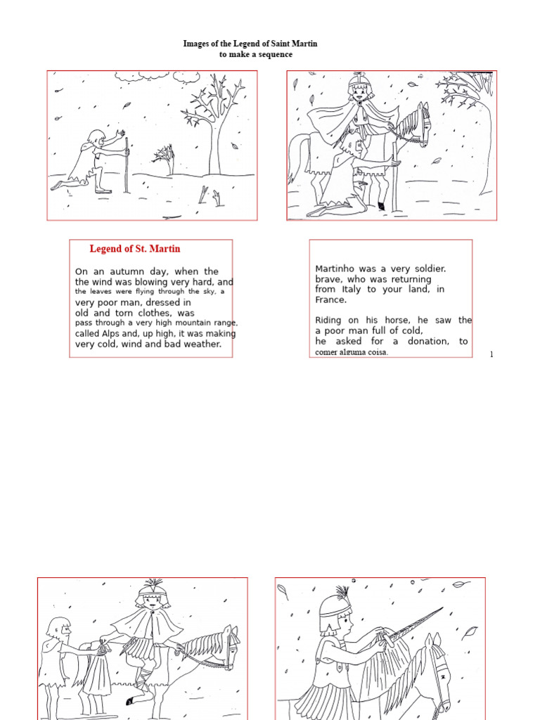 Images of the Legend of Saint Martin to Create a Story Sequence | PDF