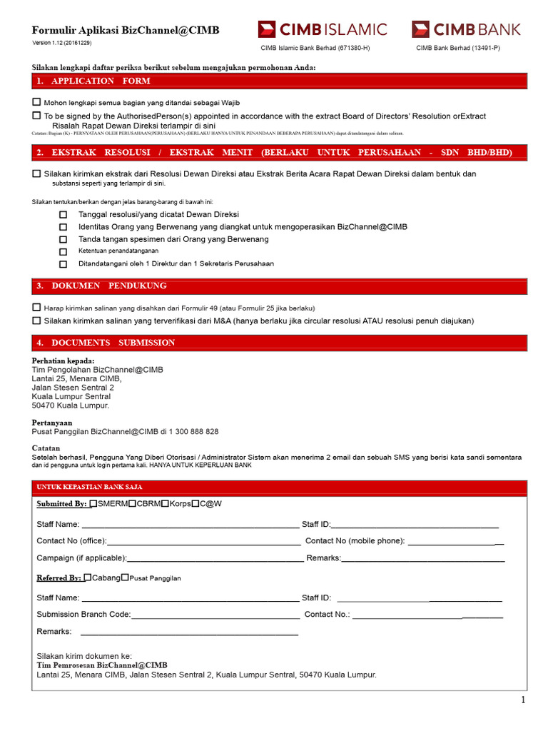 Panduan Aplikasi BizChannel@CIMB | PDF