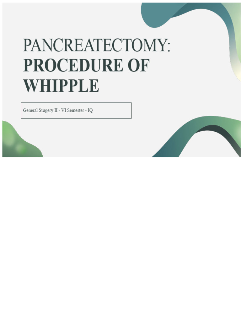 Whipple technique 230519 154011 | PDF | Pancreas | Abdomen