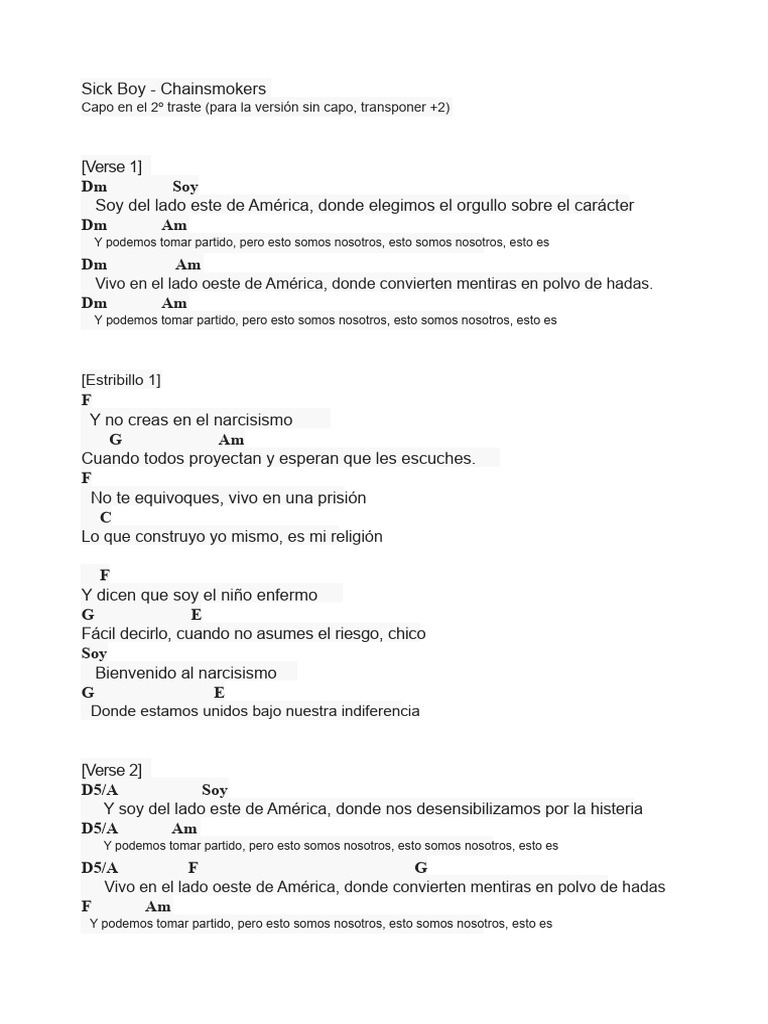 Chico enfermo | PDF | Música grabada | Grabación de sonido