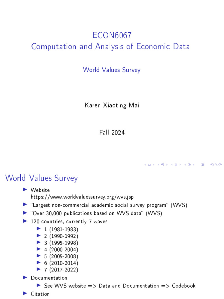 ECON6067 World Values Survey | PDF | Innovation | Dependent And ...