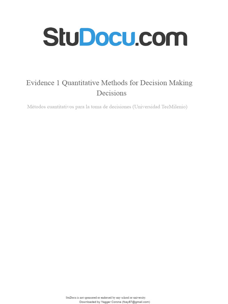 Quantitative Decision-Making Evidence 1 | PDF | Investing