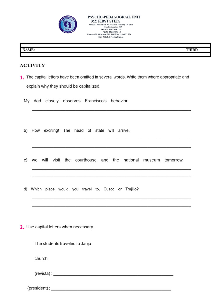 THE USE OF CAPITAL LETTERS | PDF | Letter Case | Notation