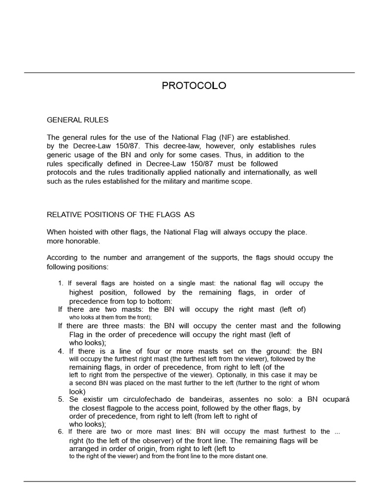 National Flag Protocol Guidelines | PDF | Flag | Semiotics