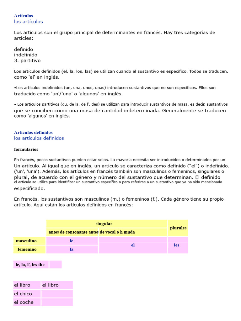 02 - Artículos (artículos definidos e indefinidos) | PDF | Sustantivo ...