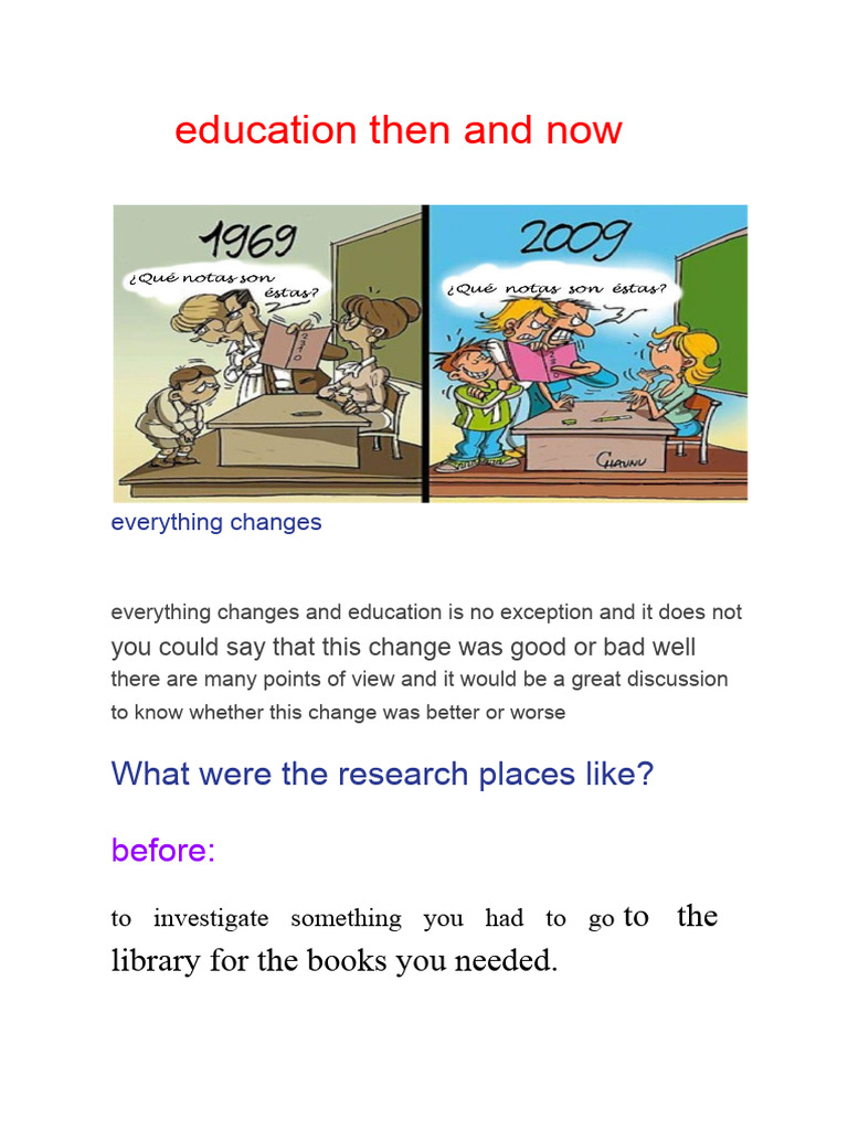 Education Before and Now 2.0 | PDF
