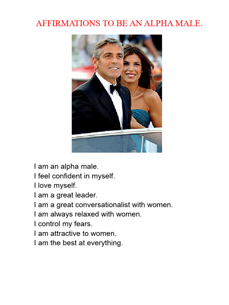 Affirmations To Be An Alpha Male | PDF