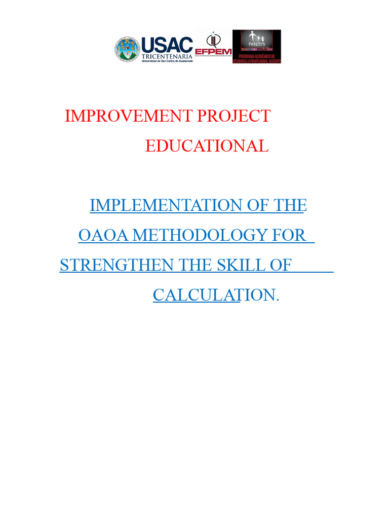 OAOA Methodology for Math Skills | PDF | Algorithms | Applied Mathematics