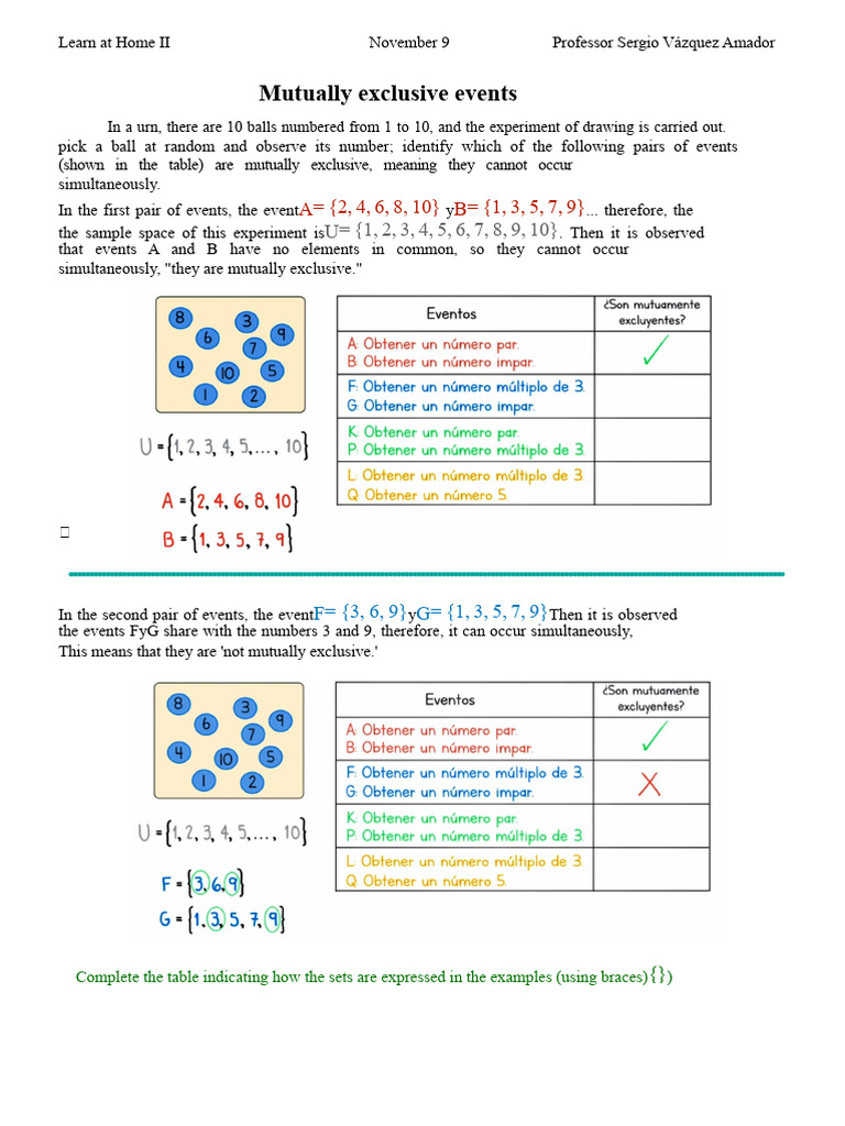 Mutually Exclusive Events | PDF