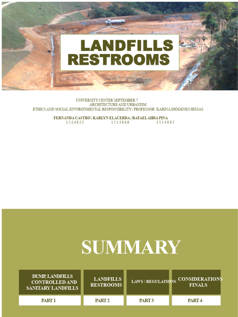 Sanitary Landfills - Presentation | PDF | Landfill | Waste