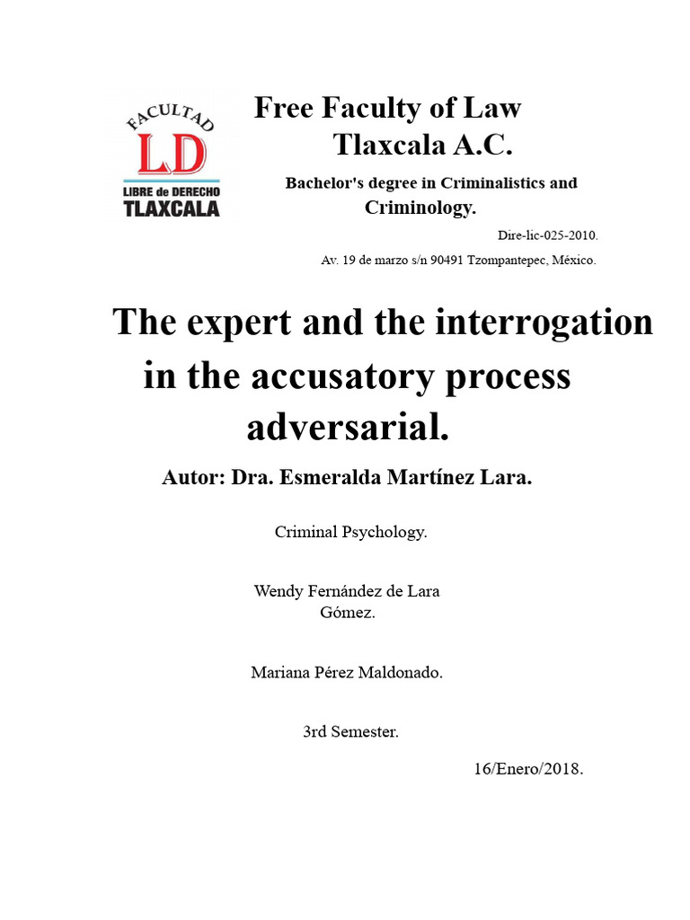 Expert Role in Accusatory Criminal Process | PDF | Evidence | Expert ...