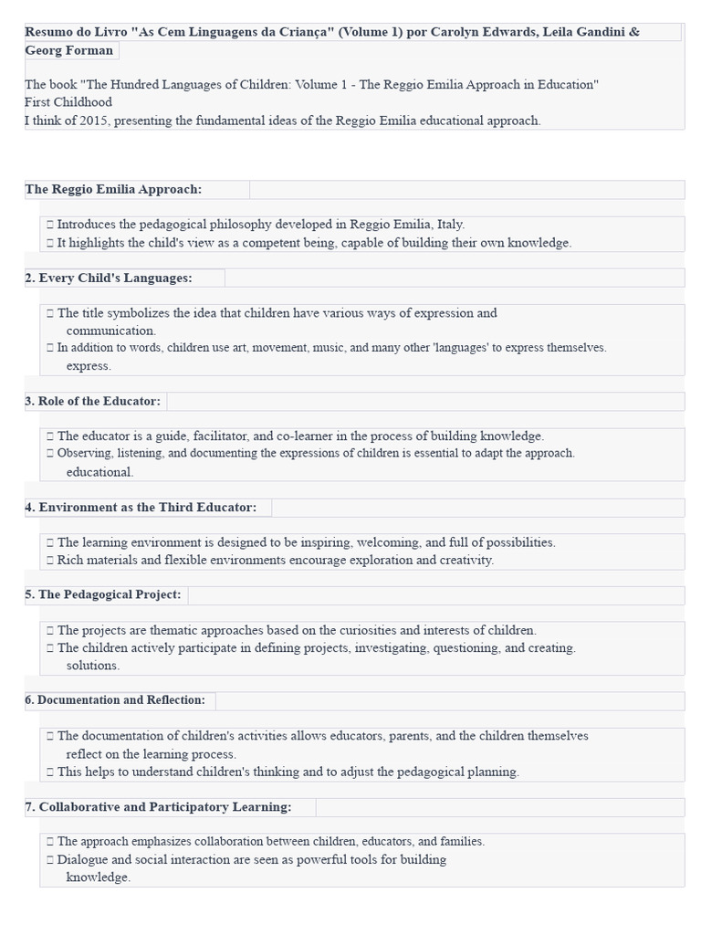 The Hundred Languages of Children | PDF | Education Theory | Liberal ...