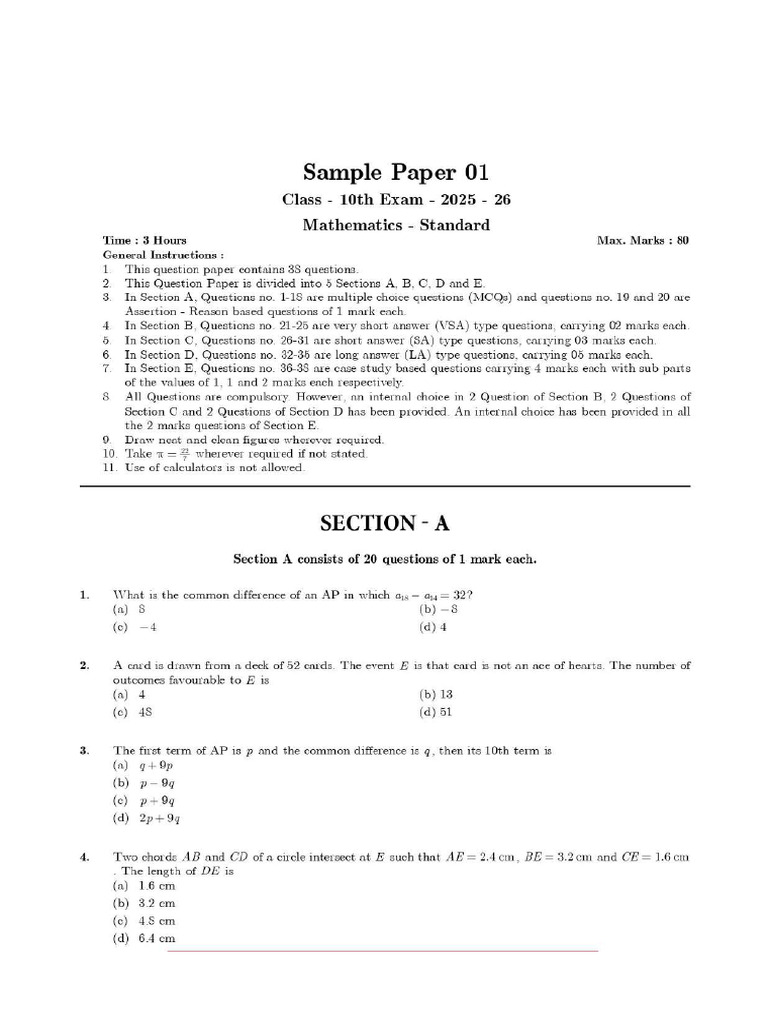 Maths Std PP1 | PDF