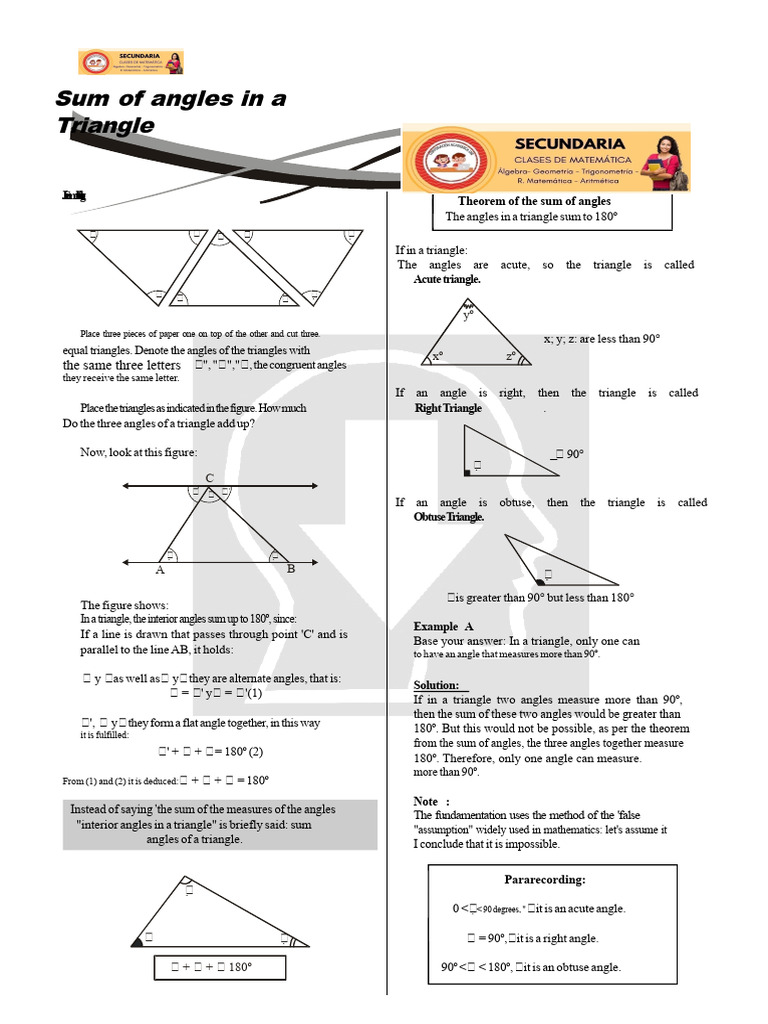 Triangle Angle Sum Theorem Explained | PDF | Triangle | Angle