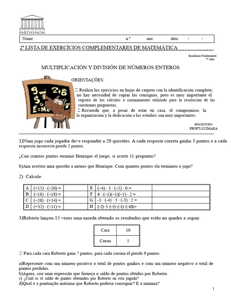 Ejercicios de Matemáticas para 7° Año | PDF | Matemáticas | Matemática ...