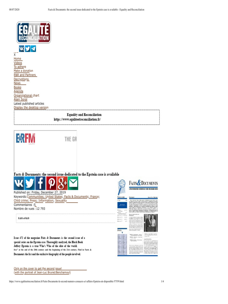 Facts & Documents - The Second Issue Dedicated To The Epstein Case Is ...