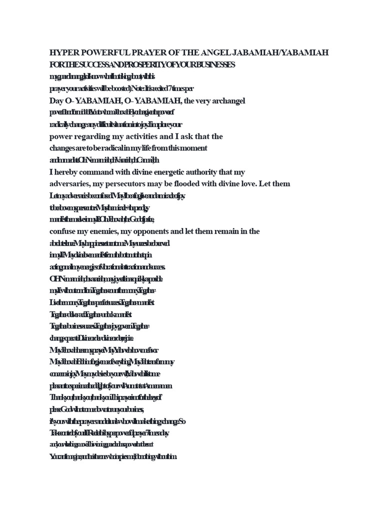 Invocation Angel Yabamiah | PDF