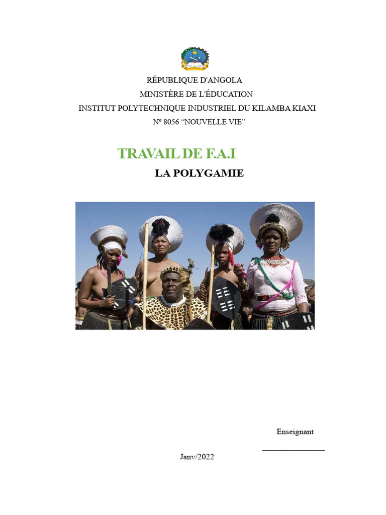 Travail Sur La Polygamie | PDF | Polygamie | Mariage