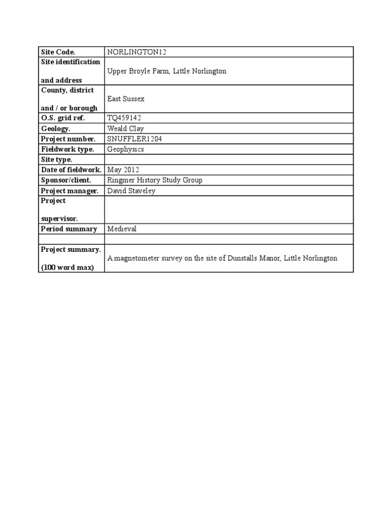 Norlington12 Upper Broyle Farm, Little Norlington | PDF | Magnetometer ...
