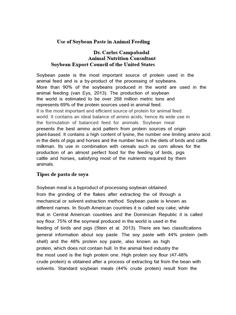 Soybean Meal in Animal Feeding 2014 | PDF | Soybean | Animal Feed