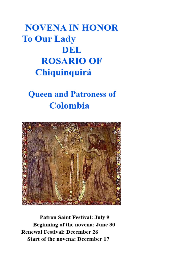 Novena to Our Lady of Chiquinquirá | PDF | Glory (Religion) | Mary ...