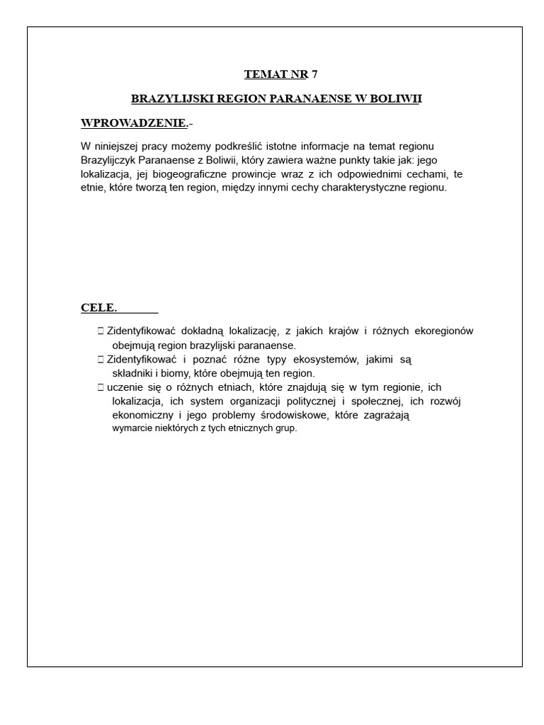 Temat 7 Region Brazylijski Paranaense | PDF