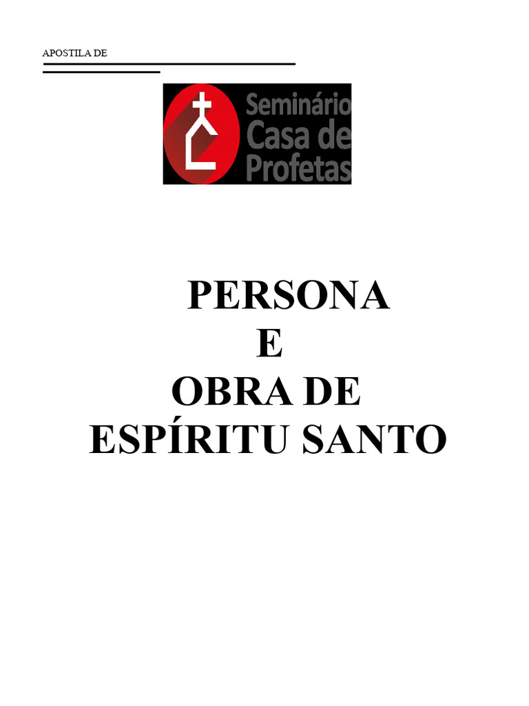 Apostilla Persona y Obra del Espíritu Santo 2021 | PDF | espíritu Santo ...