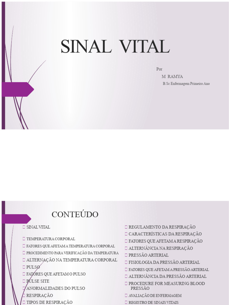 SINAL VITAL | PDF | Pressão sanguínea | Respiração