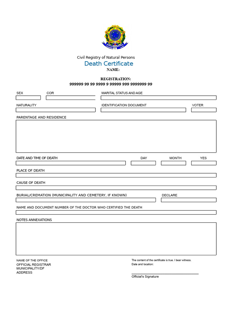 Death Certificate Model | PDF
