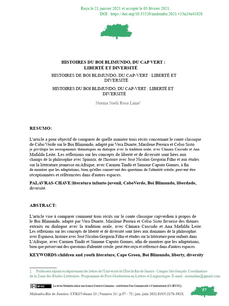 Boi Blimundo : Liberté et Diversité au Cap-Vert | PDF | Afrique | Brésil