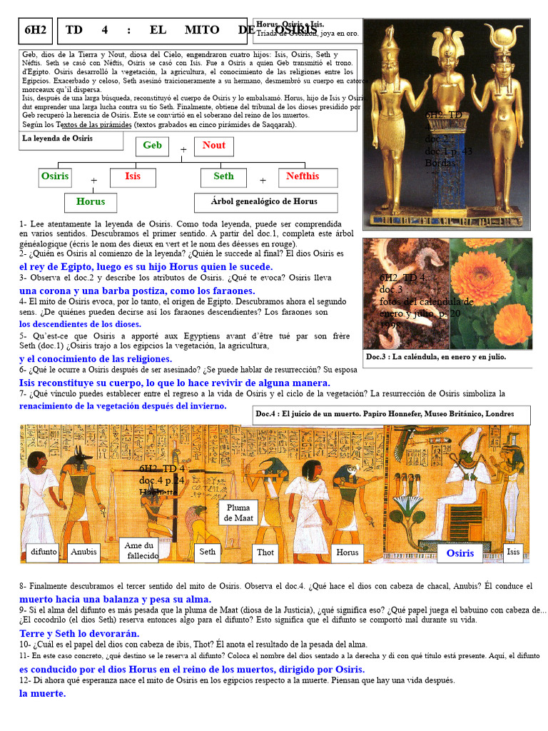 Mito de Osiris: Orígenes y Resurrección | PDF | Osiris | Horus